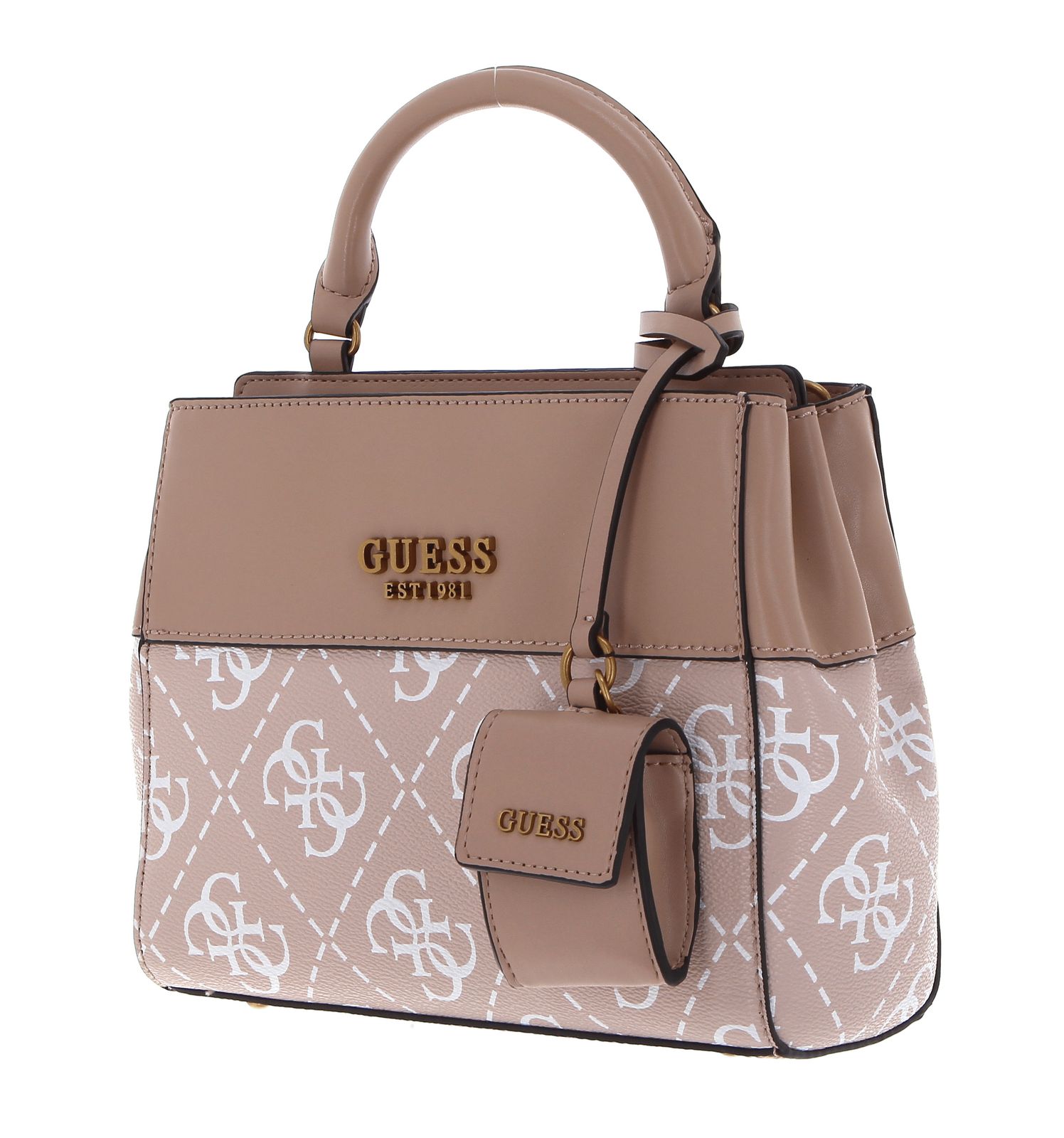 GUESS handbag Double Compartment Satchel S Rose Logo | Buy bags, purses ...