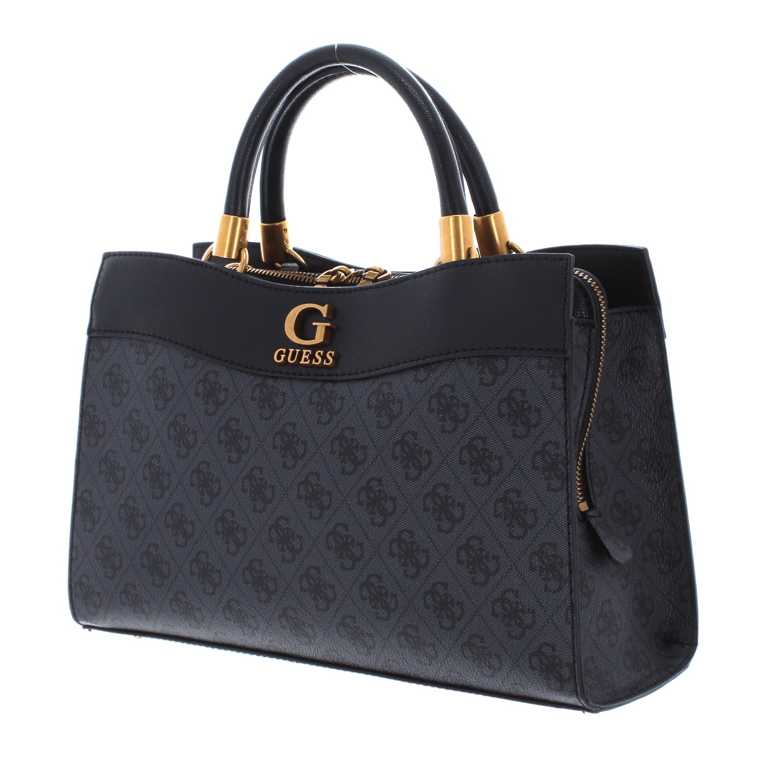 GUESS Nell Logo Girlfriend Satchel S Coal Logo | modeherz