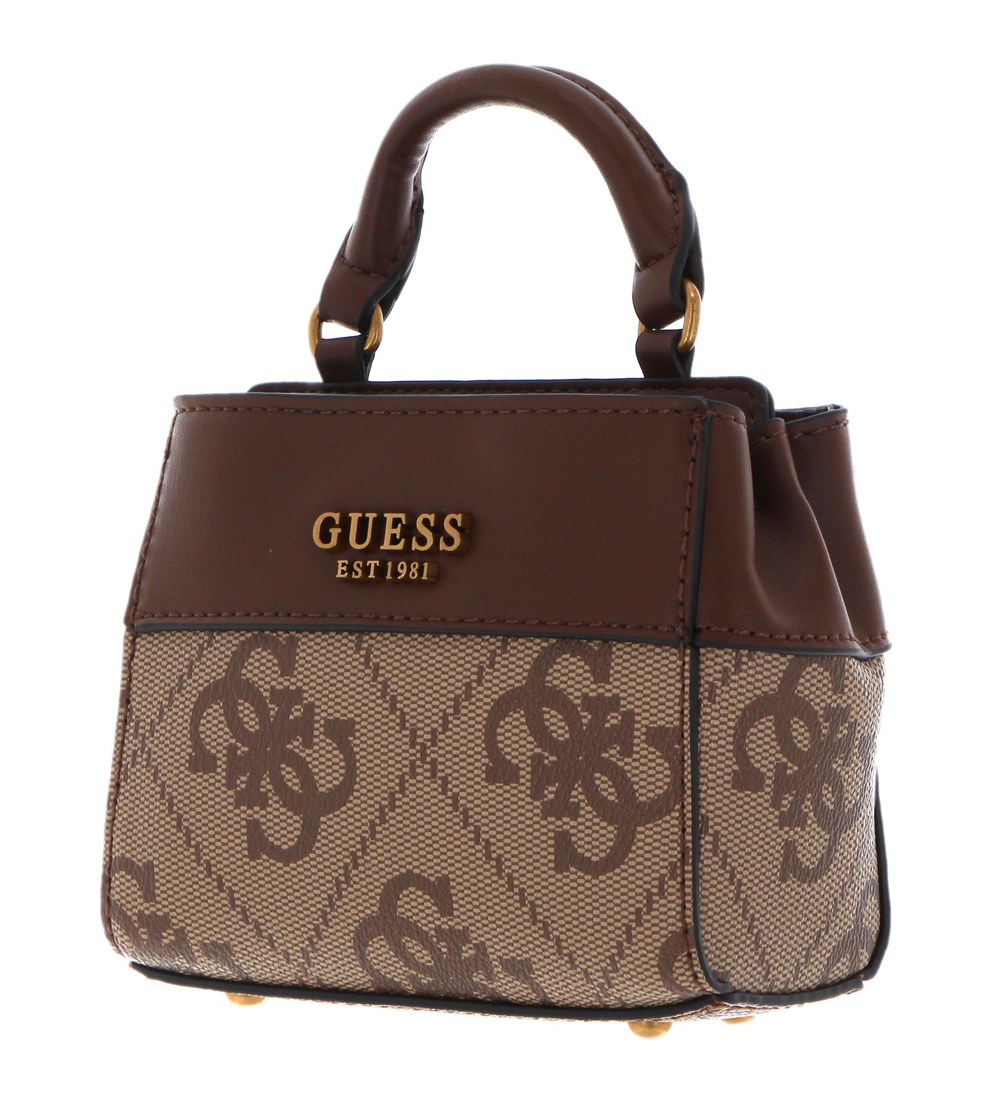 GUESS Umhängetasche Micro Mini Crossbody Latte Logo / Brown | modeherz