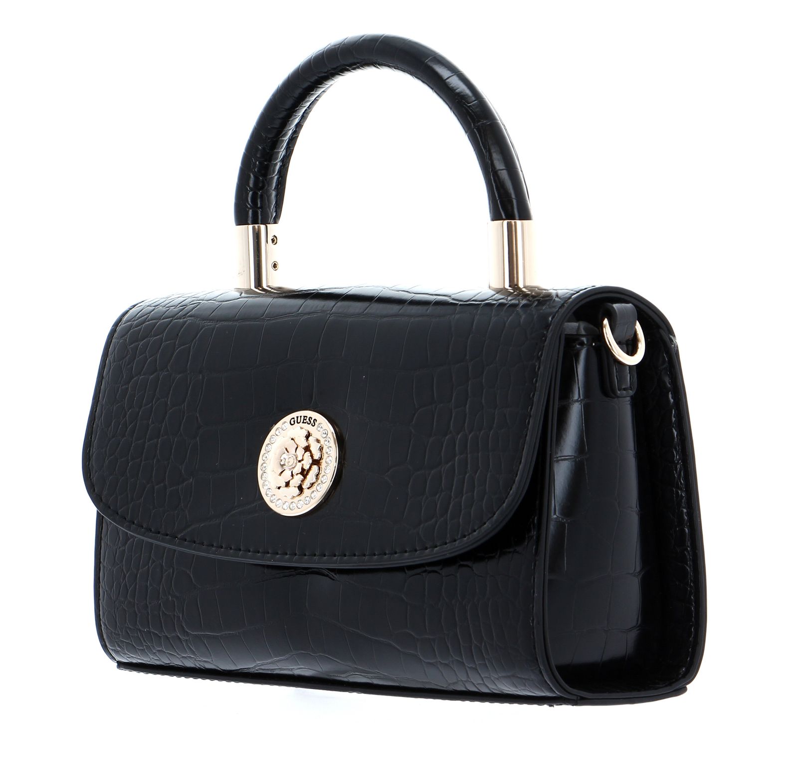 GUESS Handtasche Golden Rock Top Handle Flap Black | modeherz