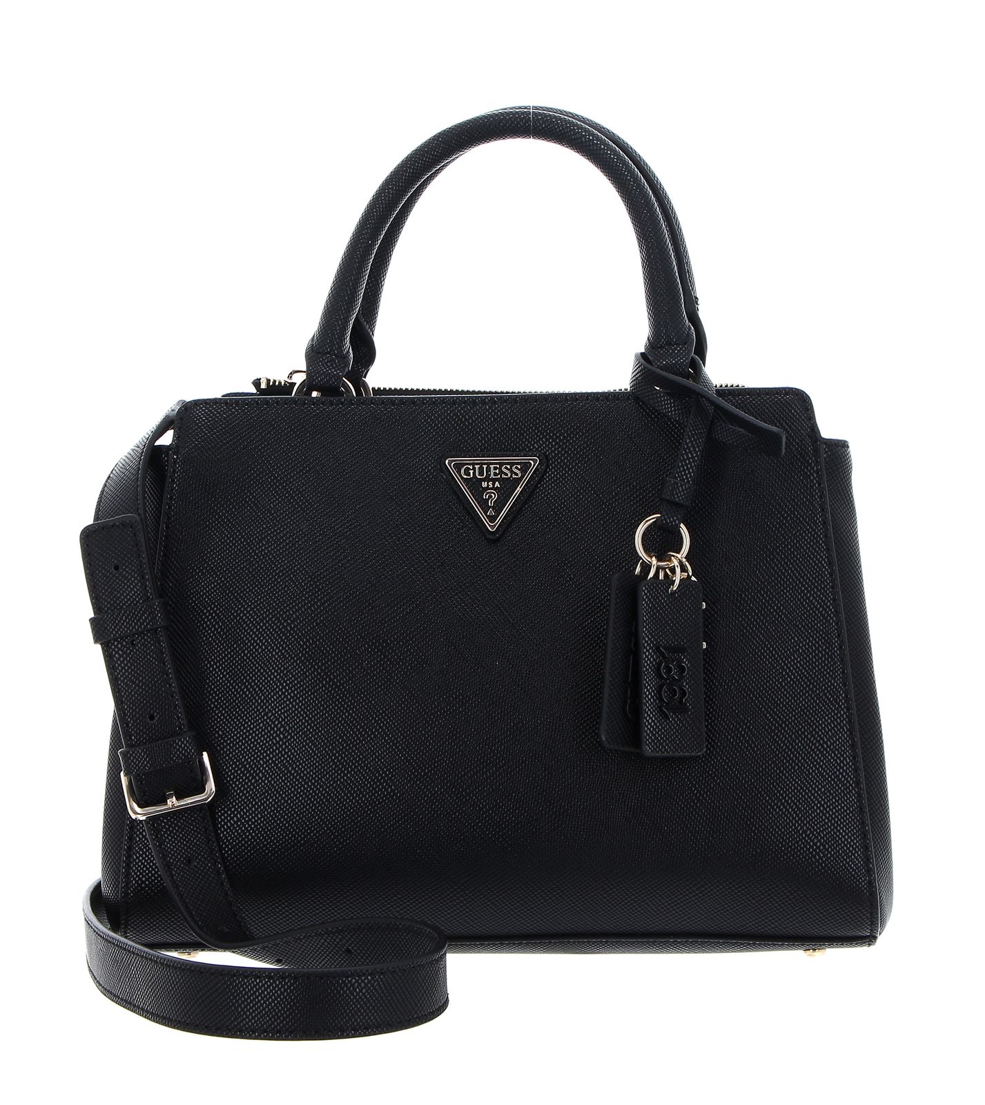 GUESS handbag Eco Elements Girlfriend Satchel Black | Buy bags, purses ...