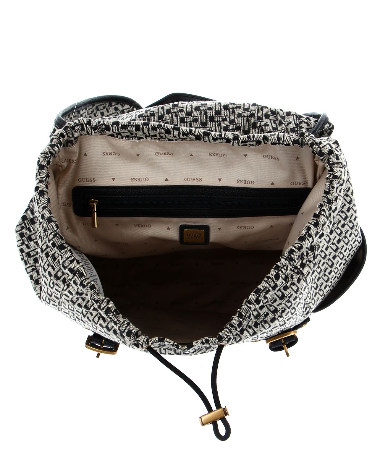 GUESS backpack Voyage Flap Backpack Black Logo | Buy bags, purses ...