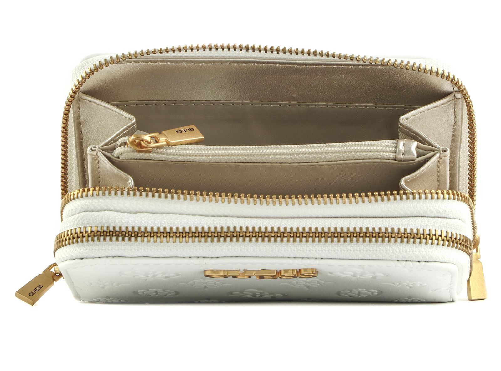 GUESS purse Geva SLG Medium Zip Around Wallet White Logo | Buy bags, purses & accessories online ...