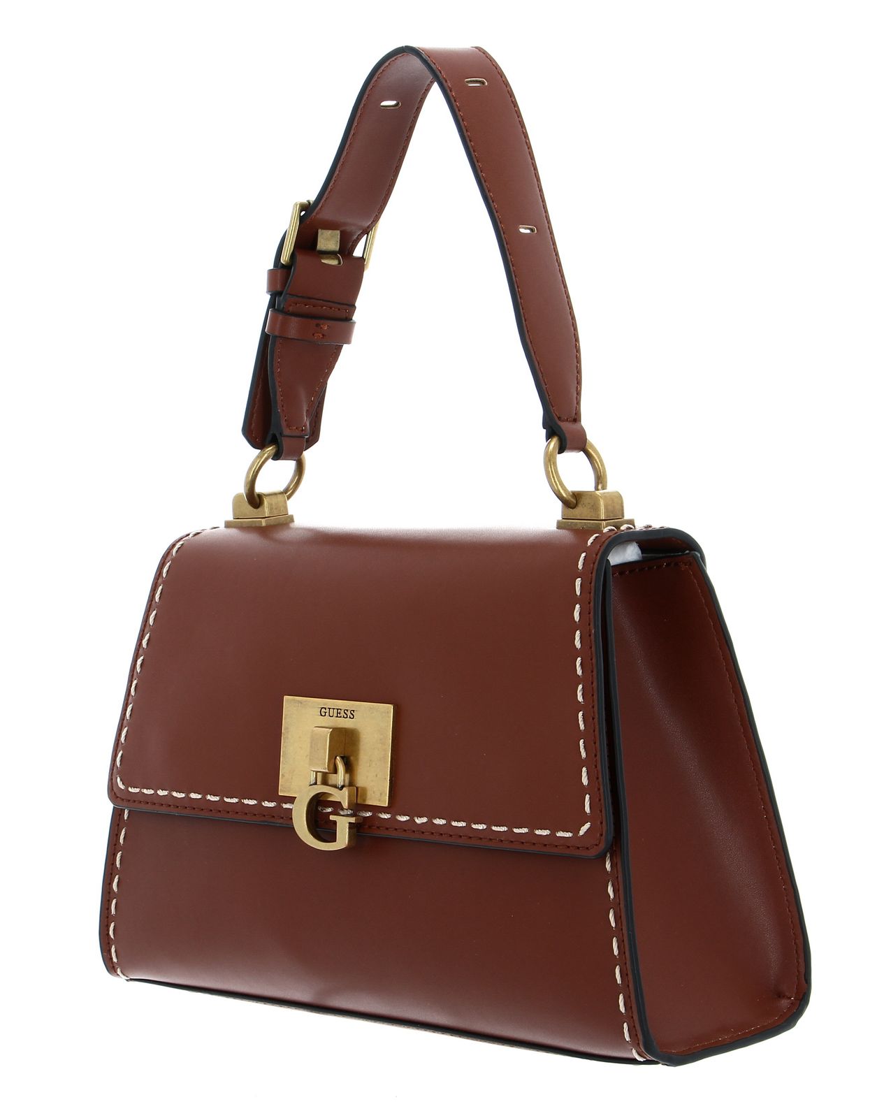 GUESS Handtasche Stephi Top Handle Flap Bag Whiskey | modeherz