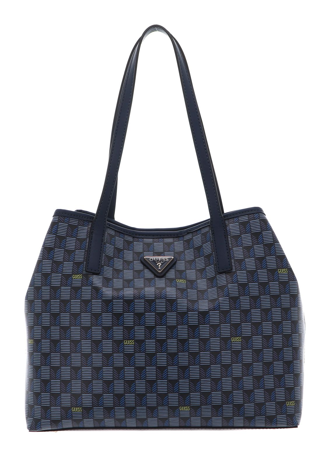 GUESS shopper bag Vikky Tote Blue Logo / Cognac | Buy bags, purses ...