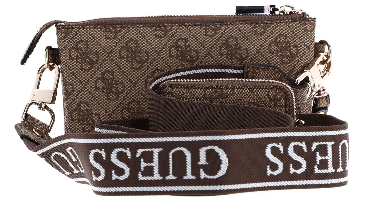 GUESS Mini Tri Compartment Top Zip Latte Logo | Buy bags, purses ...