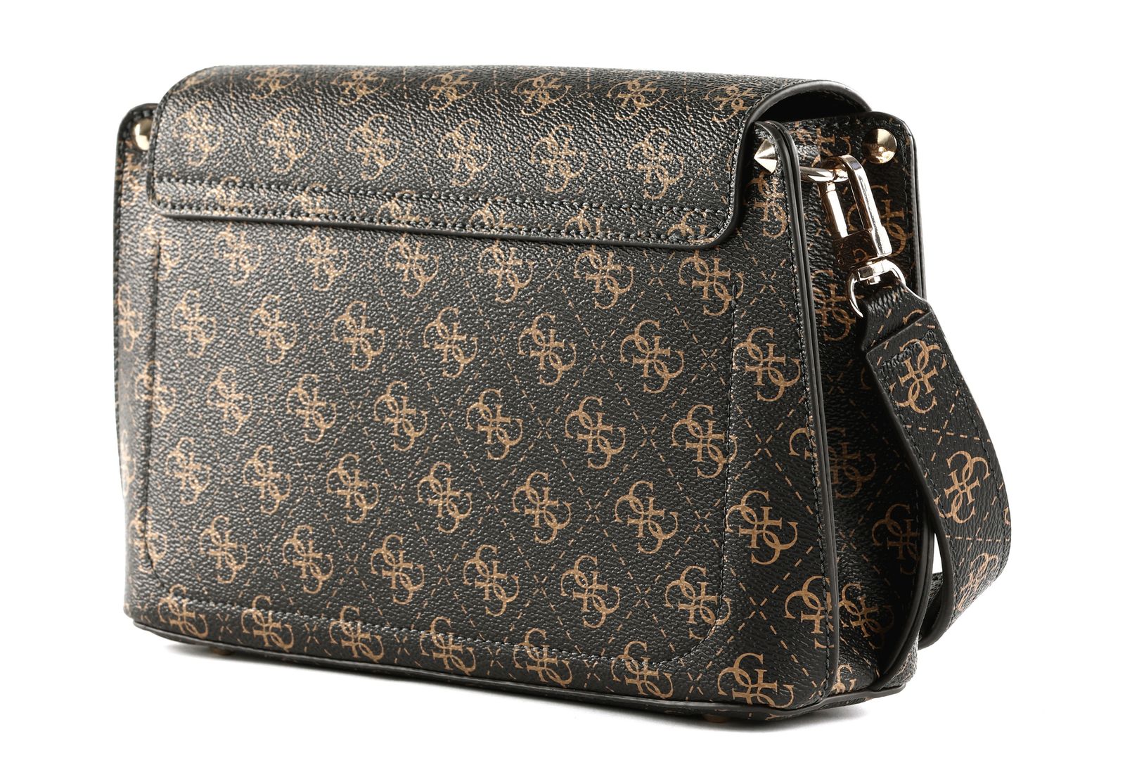 GUESS cross body bag Spark Meridian Flap Crossbody Brown Logo | Buy ...