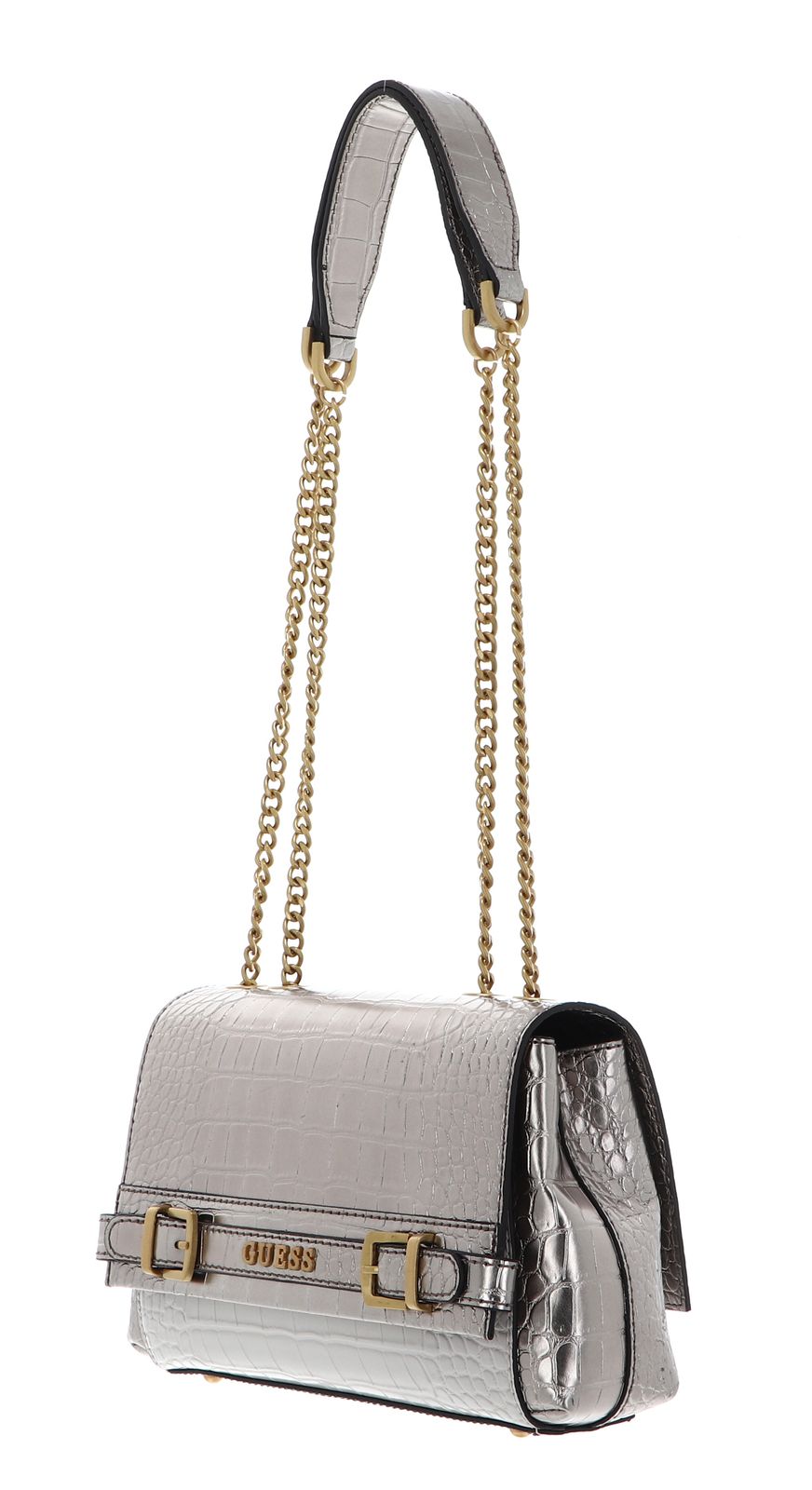 GUESS Sestri Convertible Xbody Flap Bag Pewter Stone | modeherz