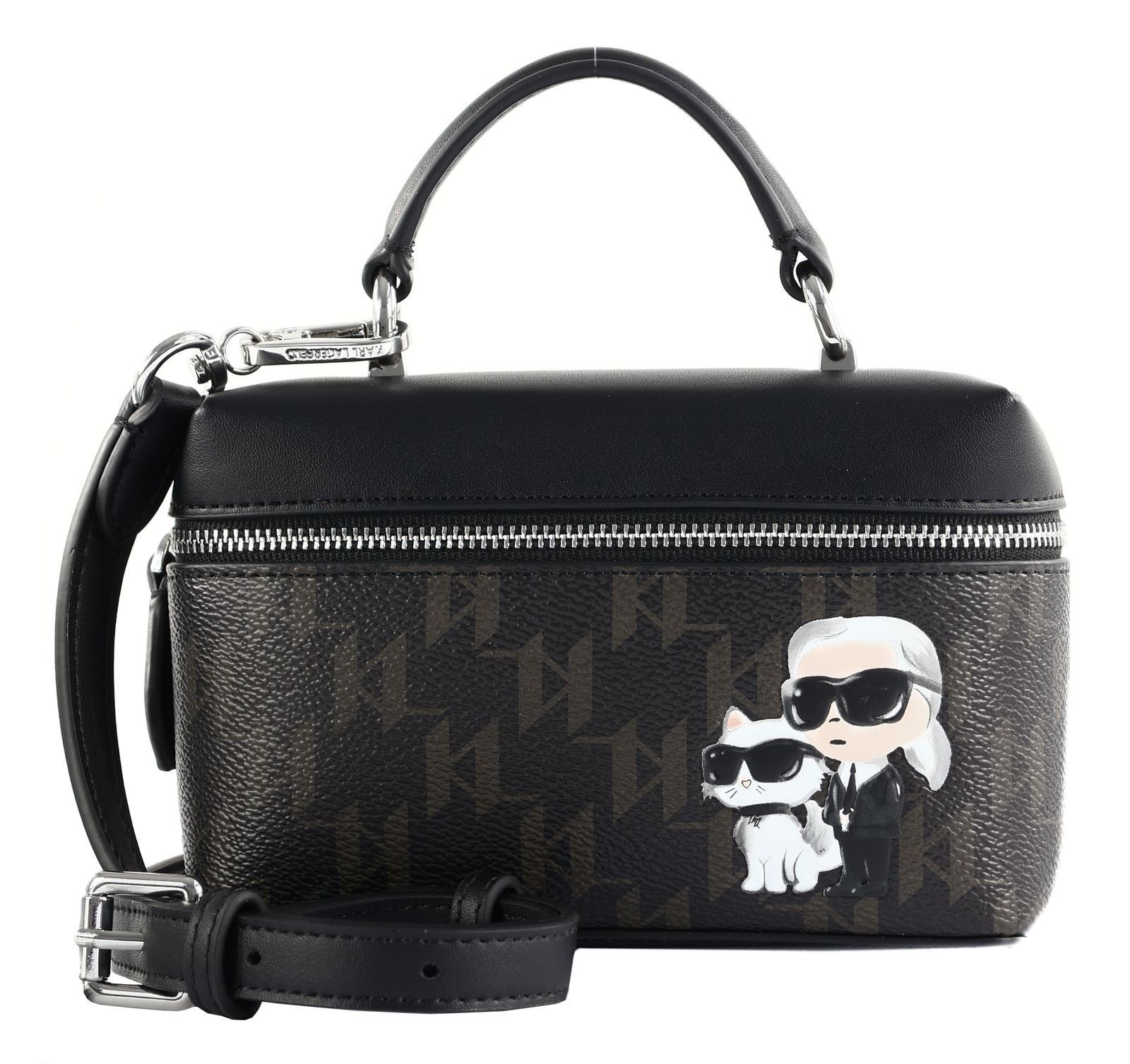 KARL LAGERFELD Ikon Monogram CC Vanity Crossbody S Brown-KL Mono | Buy ...